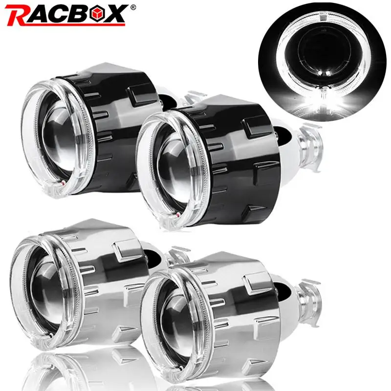 Universal 2.5 Inch LED Bi-Xenon Projector Lens H4 H7 Halo Retrofit ...