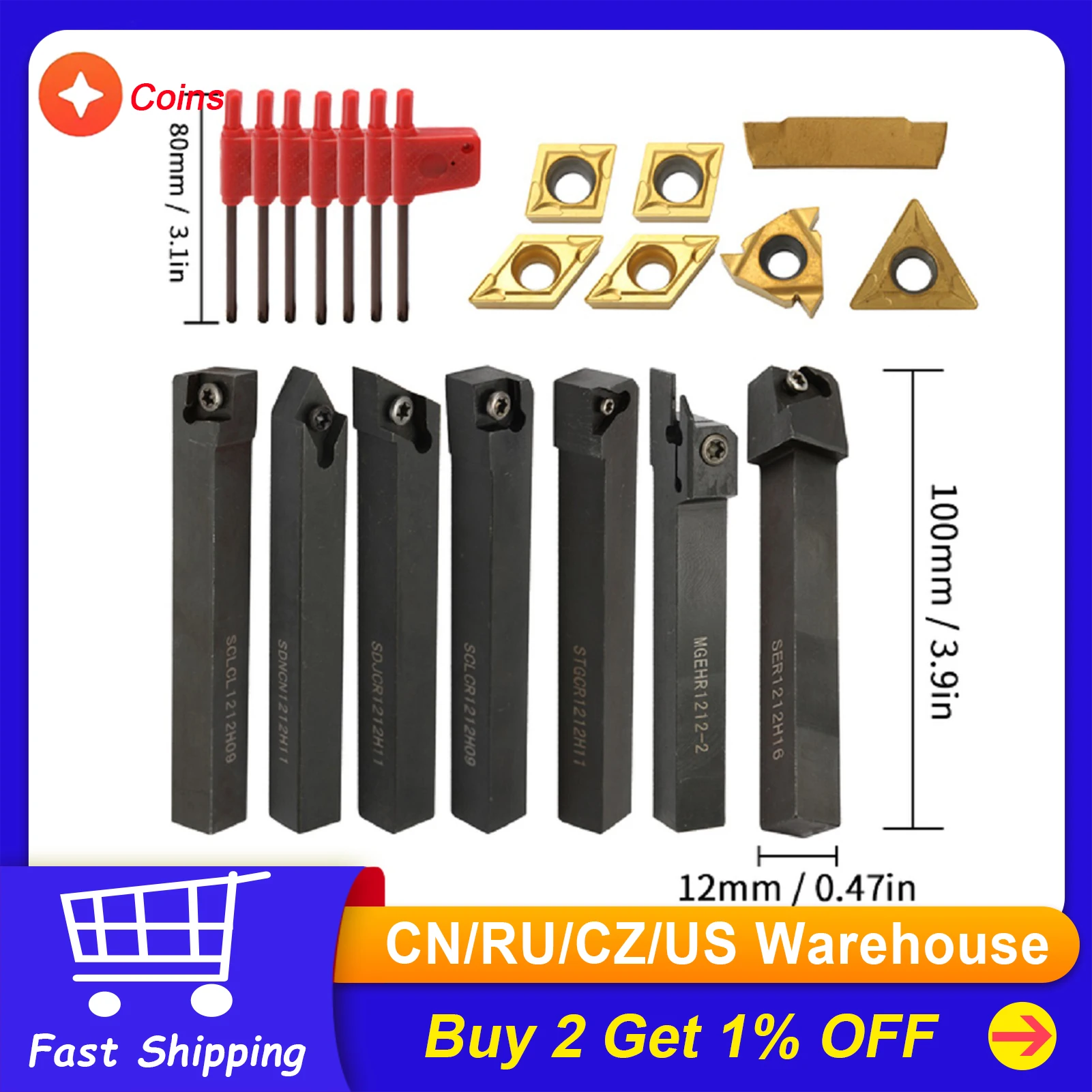 21pcs-12mm-10mm-8mm-Shank-Lathe-Turning-Tool-Holder-Boring-Bar-Lathe ...