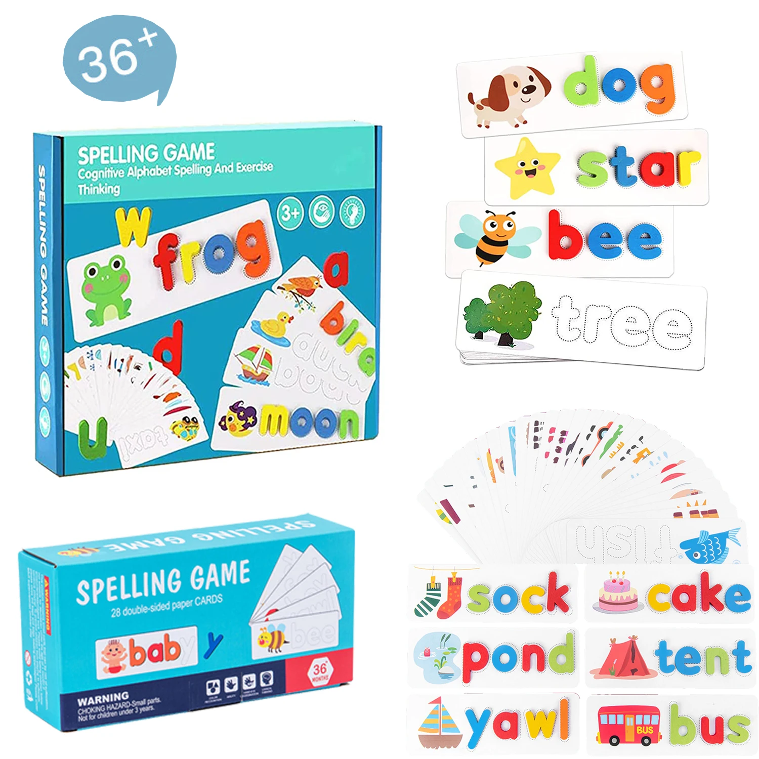 Children-Wooden-Puzzle-Spelling-Word-Math-Toys-Montessori-Educational ...