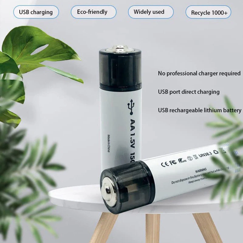 New-1-5V-AA-AAA-Battery-1500mWh-USB-Rechargeable-Li-ion-Battery-For ...
