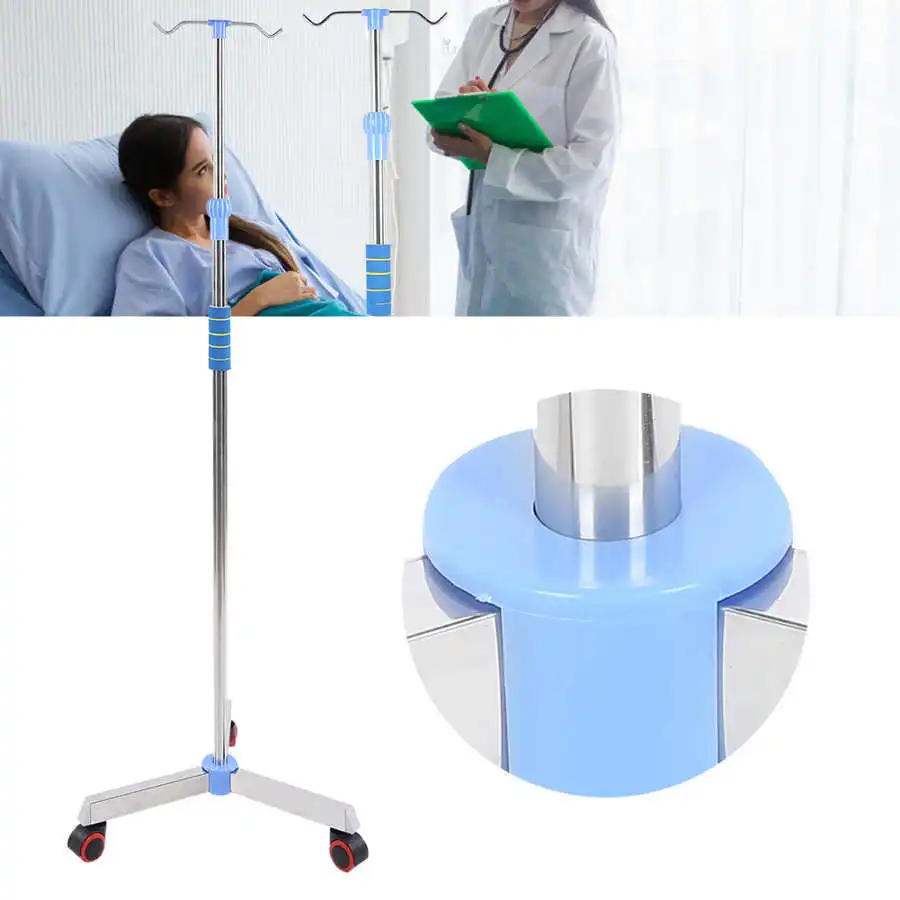 IV-Pole-Stainless-Steel-Adjustable-Portable-IV-Drip-Stand-Infusion ...