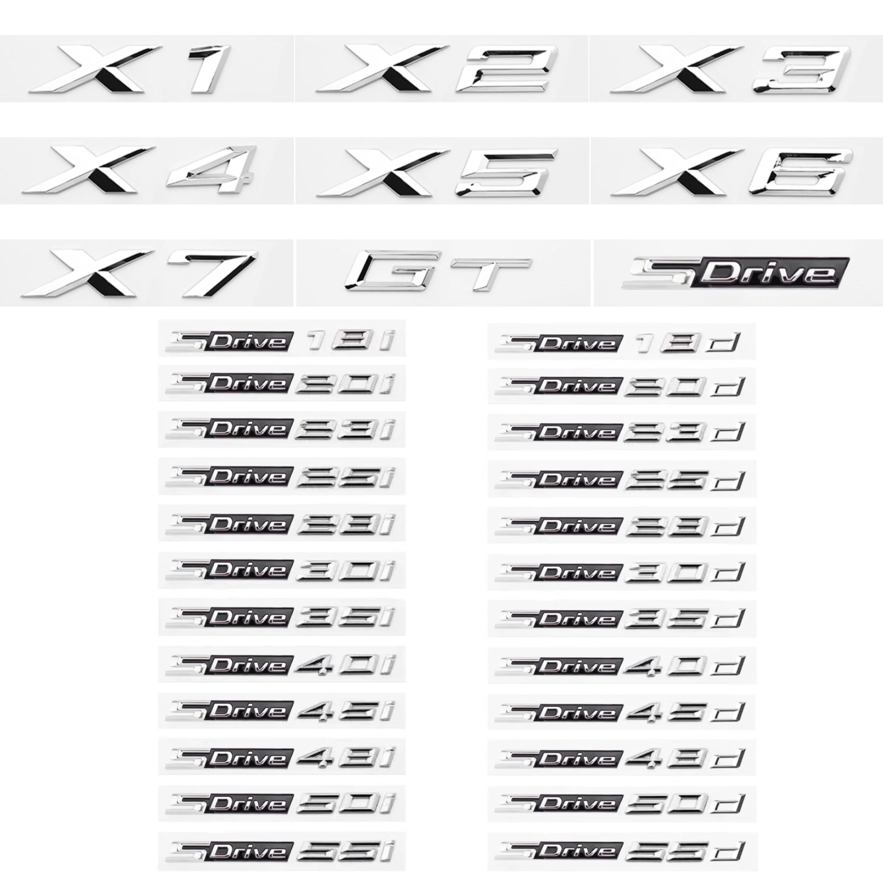 3D-SDrive-20d-30d-35d-40d-50d-20i-25i-30i-Car-Fender-Emblem-Trunk-Badge ...