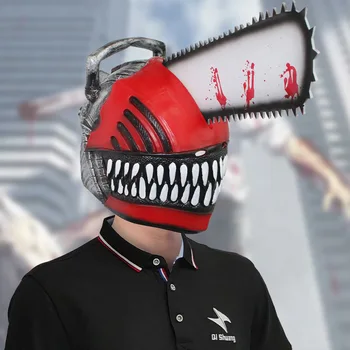 Chainsaw Man Denji Pochita Cosplay Wear Helmet Anime Role Saw Latex ...
