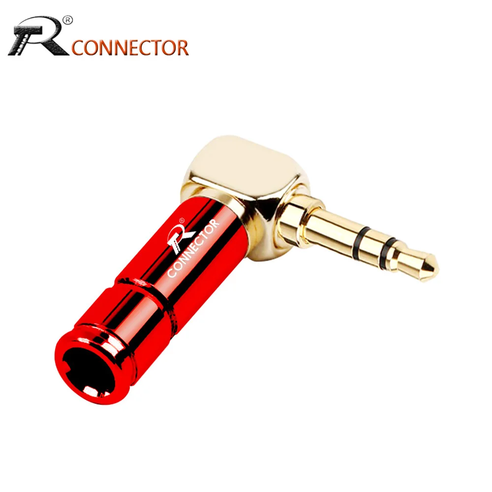 1pc Right Angle Earphone Plug 3/4Pole Gold-plated Wire Connector Fit ...