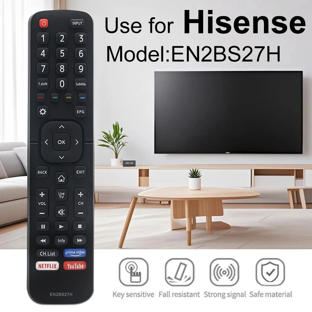 IR Infrared TV Remote Control Replacement EN2BS27H Fit for Hisense ...