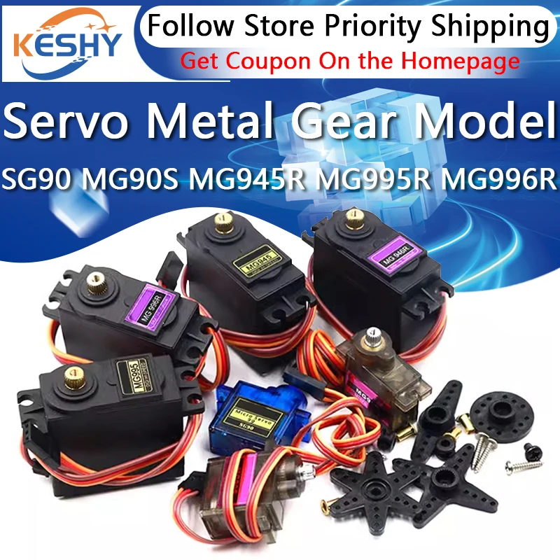 SG90 MG90S MG945 MG995 MG996 Servo Metal Gear for Model Helicopter Boat ...