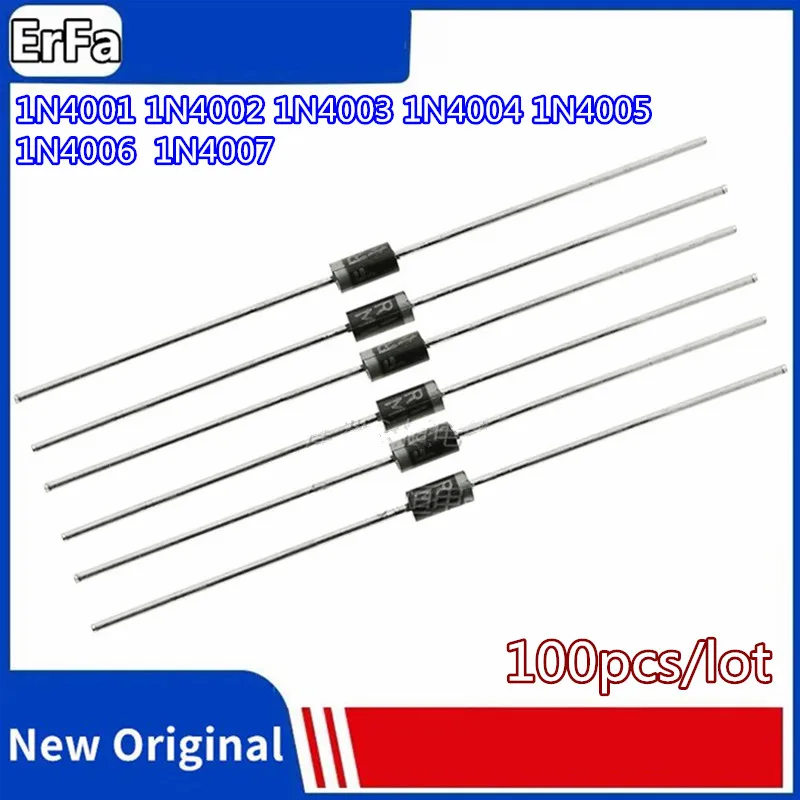 100pcs 1N4001 1N4002 1N4003 1N4004 1N4005 1N4006 1N4007 DO-41 Rectifier ...