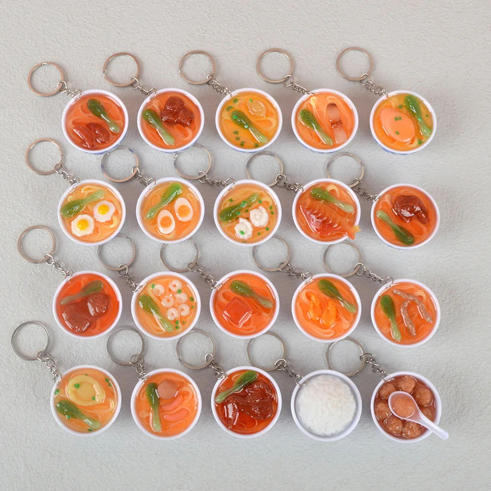 New Simulation Food Key Chains Noodle New Keychain Creative Chinese ...