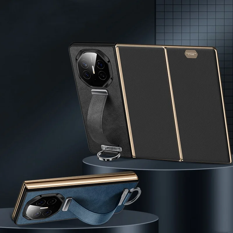 Finger Hand Grip Band Belt Strap Case For Huawei Mate XT Business PU ...