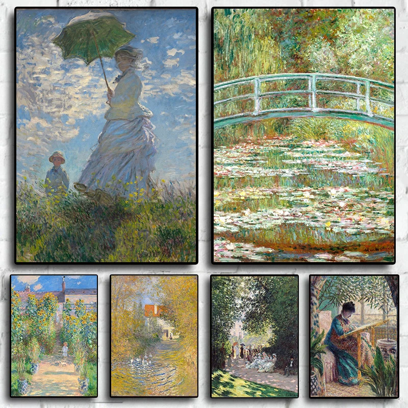 Famoso-artista-Claude-Monet-Romantic-Artwork-Canvas-Painting-Wall-Art ...