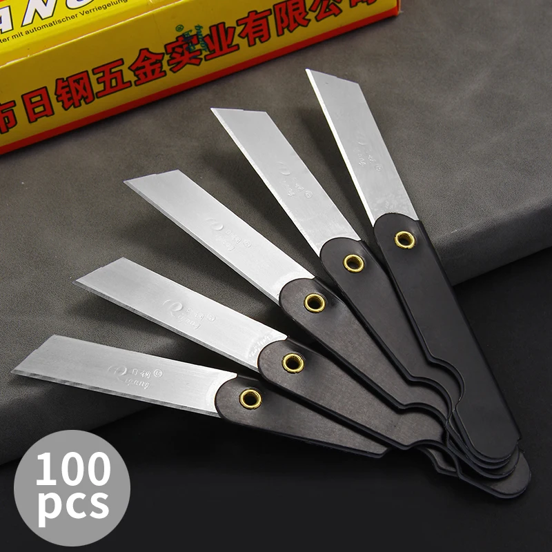 100pcs Metal Handle D2 Blade Folding Knife Paper Cutting Art Blade ...