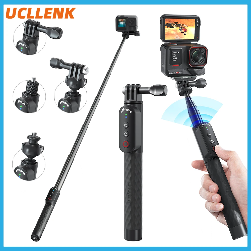 Universal Remote Control Selfie Stick For GoPro/Insta360 X4/Ace Pro/ONE ...