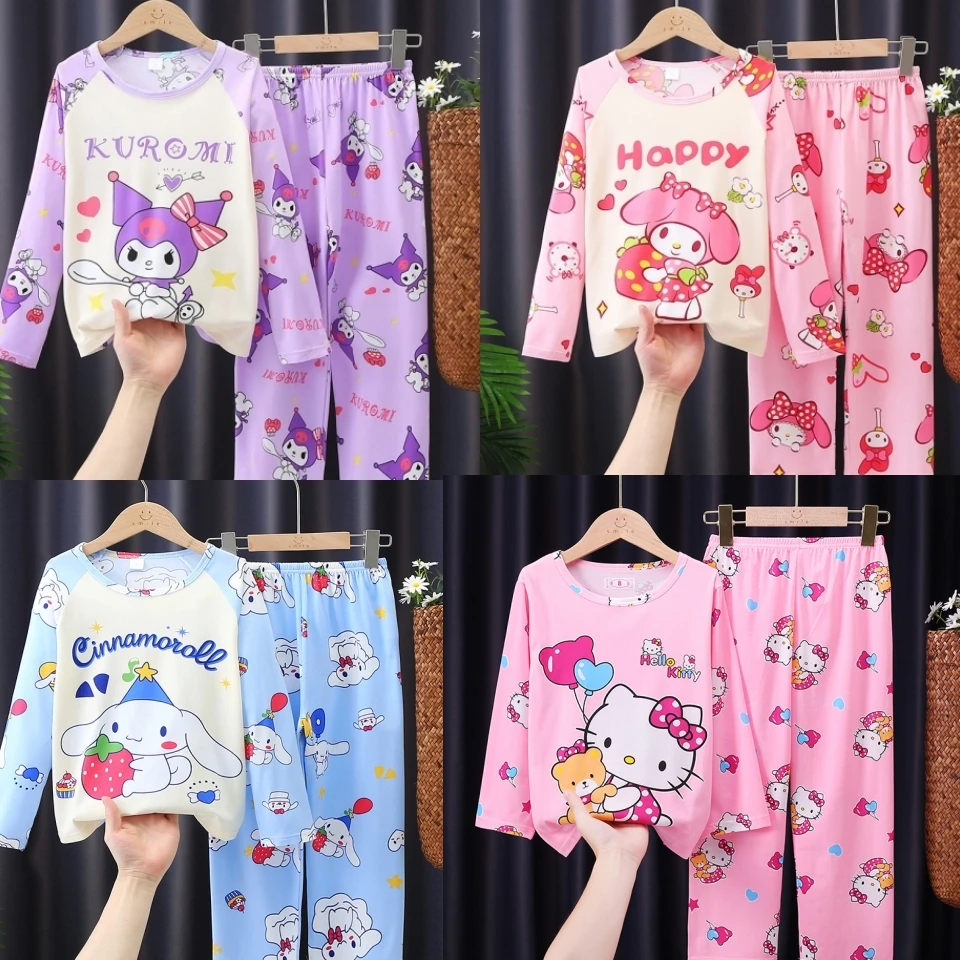 Lovely-Sanrio-Children-Pajamas-Set-Kawaii-Cartoon-Kuromi-Cinnamoroll-My ...