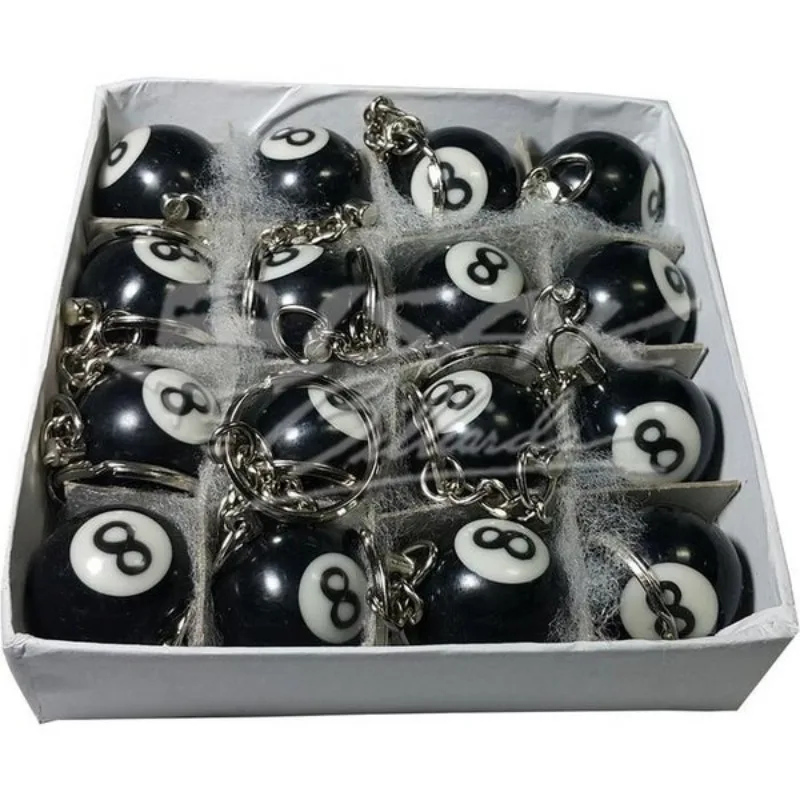 Creative-Billiard-Pool-Keychain-Table-Ball-Key-Ring-Lucky-Black-No-8 ...