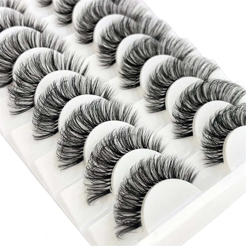 10-Pairs-Invisible-band-Lashes-3D-Faux-Mink-Lashes-Natural-short ...
