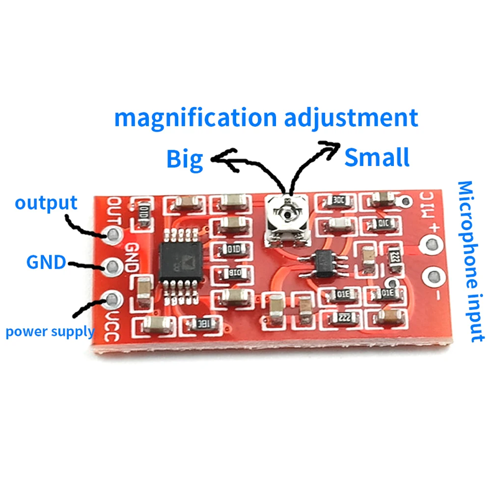 MAX4466-Electret-Microphone-Preamplifier-Module-with-SSM2167-Voice ...