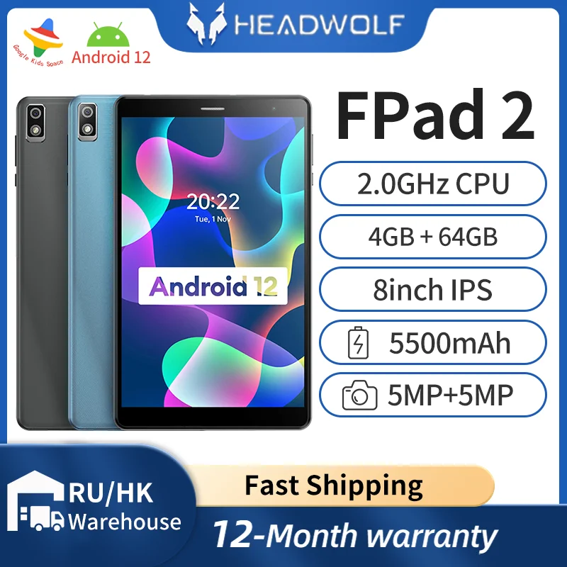 Headwolf FPad 2 Tab 8 inch Android 12 Tablet Unisoc T310 4GB RAM 64GB ...
