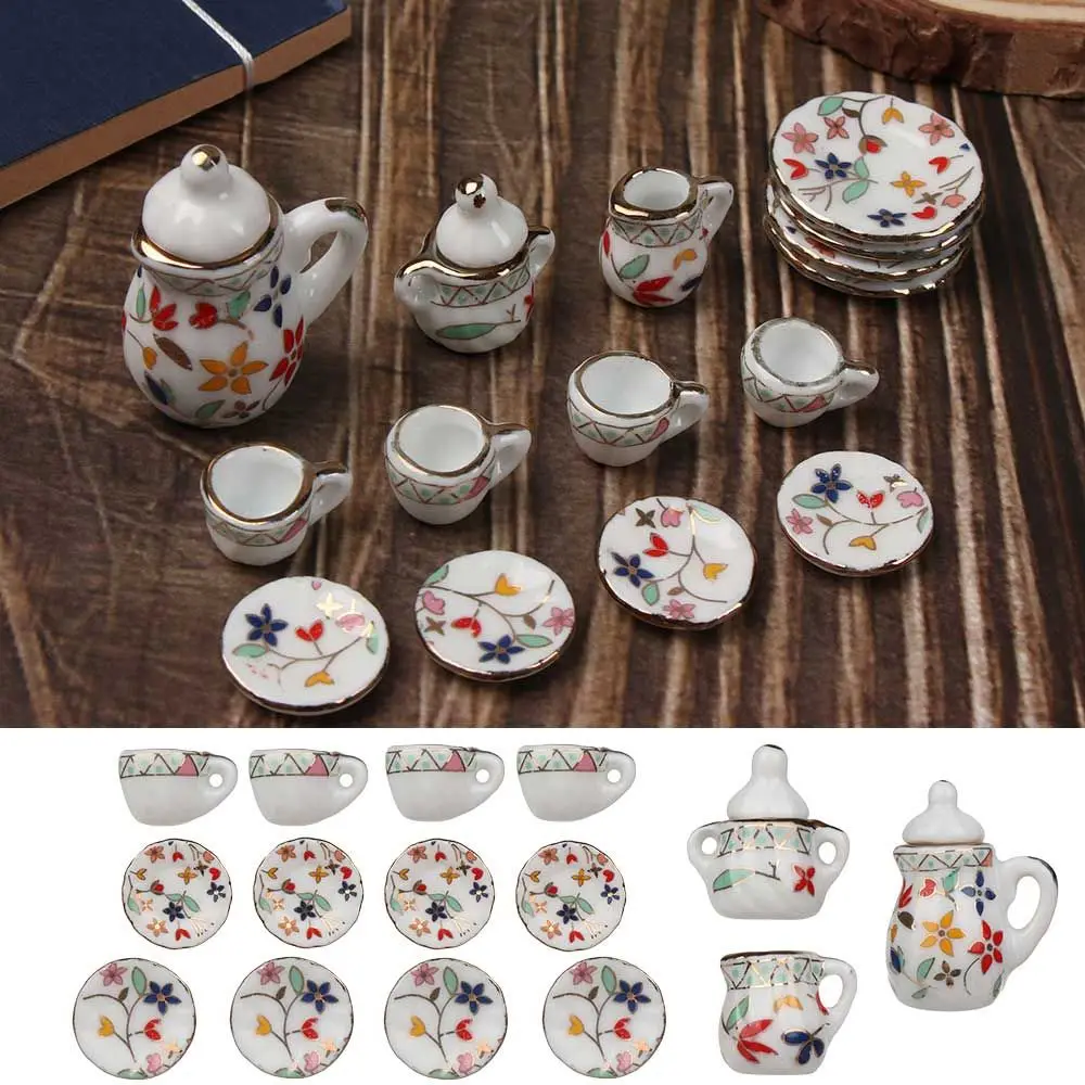 15-Pieces-Mini-Ceramic-Tea-Set-1-12-Kitchen-Miniature-Porcelain-Set ...