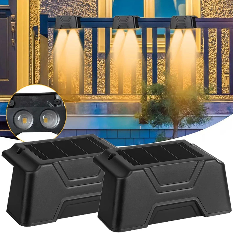 4/8Pcs LED Solar Lights Outdoor IP65 Waterproof Wall Lamps Stairs ...