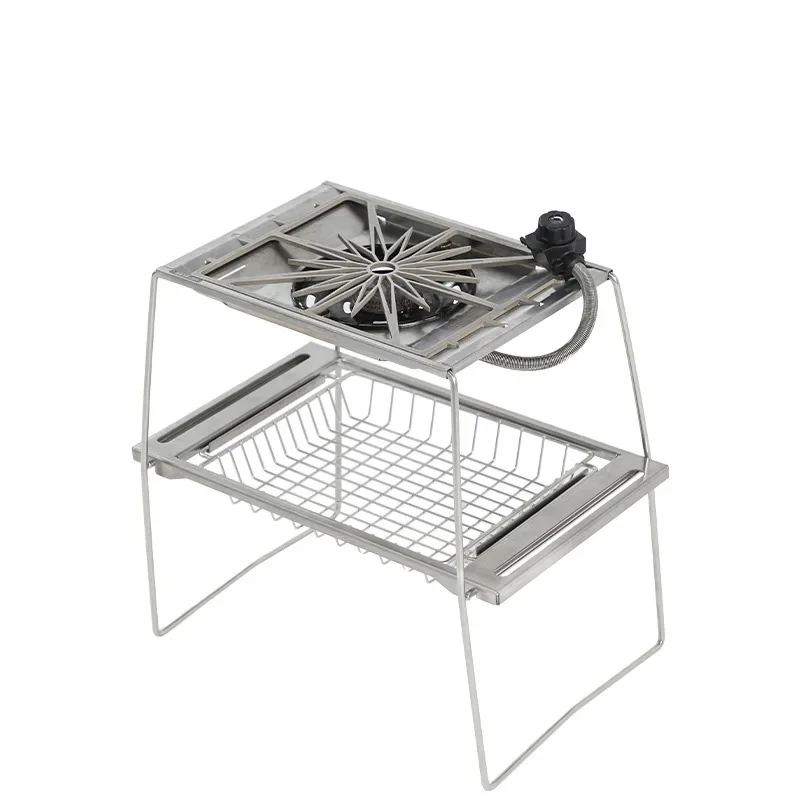 SmiloDon-Stainless-Steel-Camping-Stove-Table-Portable-Folding-Cooking ...