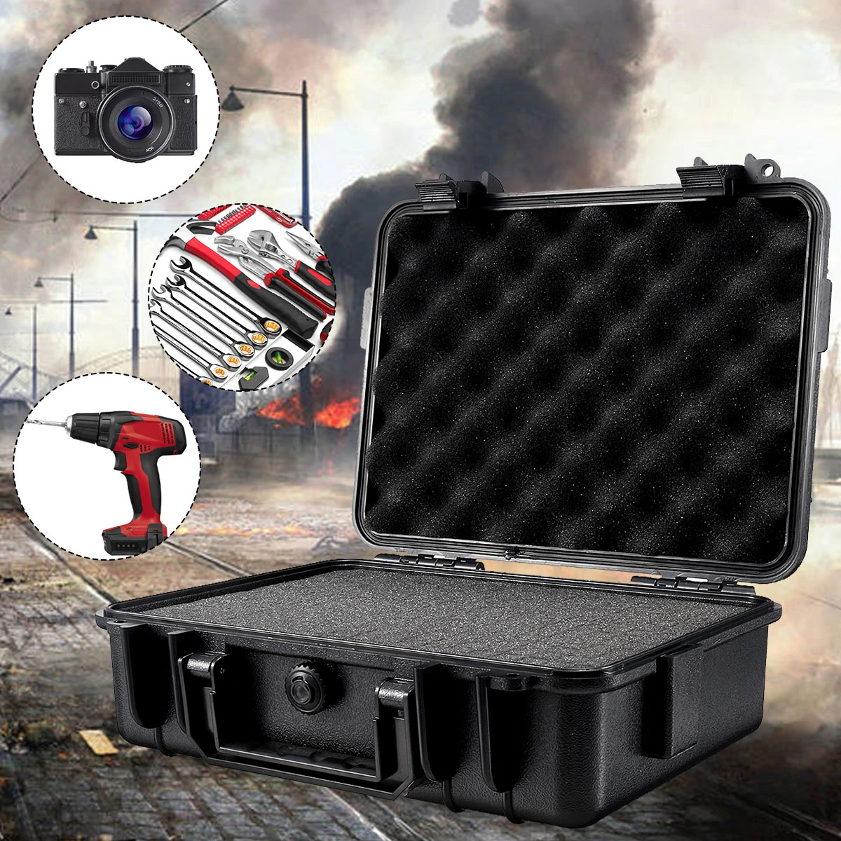 Waterproof Hard Carry Case Bag Tool Kits with Sponge Storage Box Safety ...