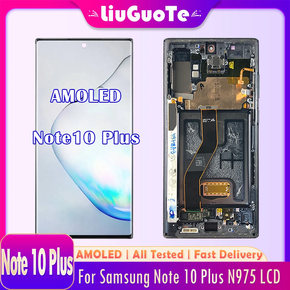 6.8'' AMOLED LCD For Samsung Note 10 Plus N975F N975U N9750 LCD With ...