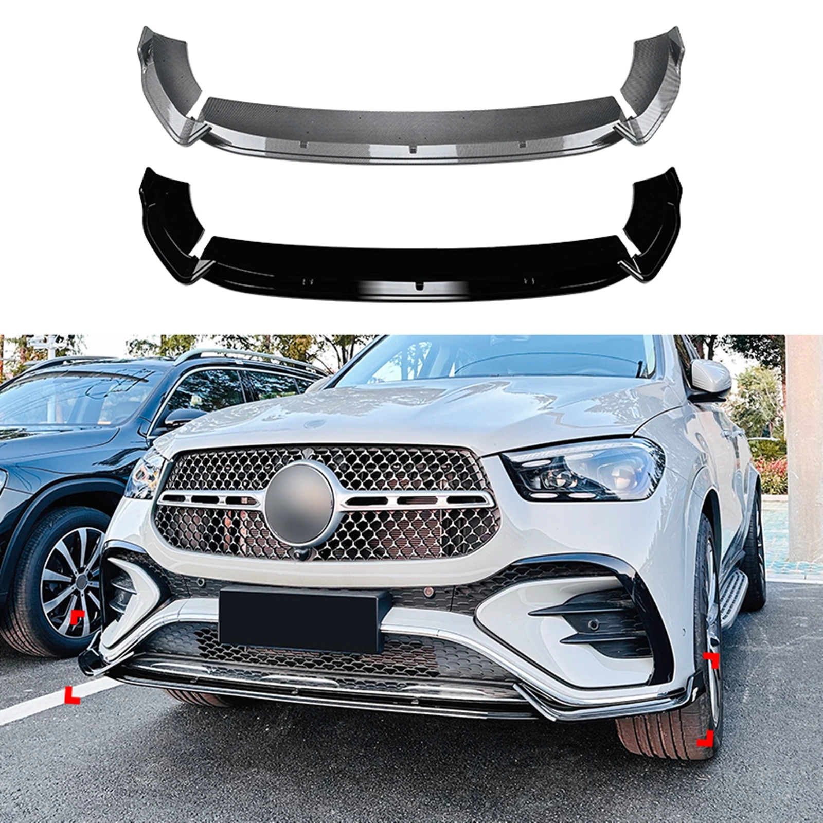 Front-Bumper-Spoiler-Lip-For-Mercedes-Benz-GLE-Class-Coupe-W167-C167 ...