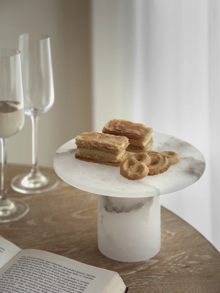 Marble Pedestal Cake Serving Stand for Weddings Showers Anniversaries ...