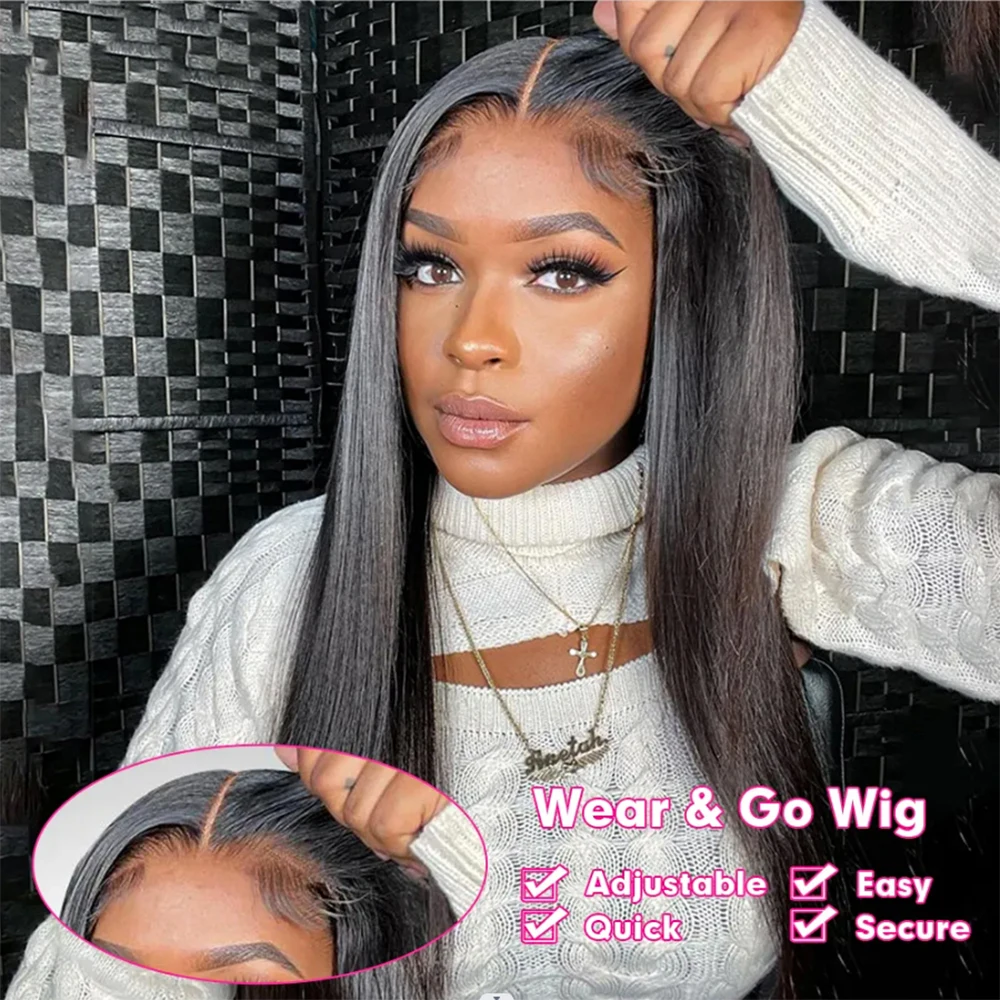 Wear And Go Glueless Wig Malaysian Straight 5x5 HD Lace Closure ...