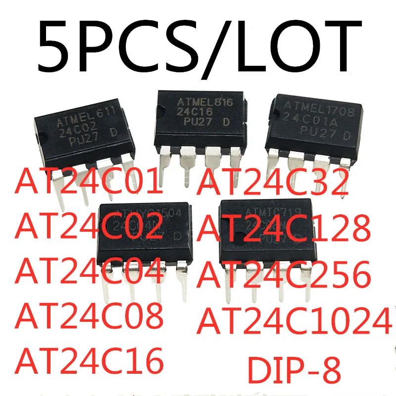 5PCS-LOT-AT24C01-AT24C02-AT24C04-AT24C08-AT24C16-AT24C32-AT24C128 ...
