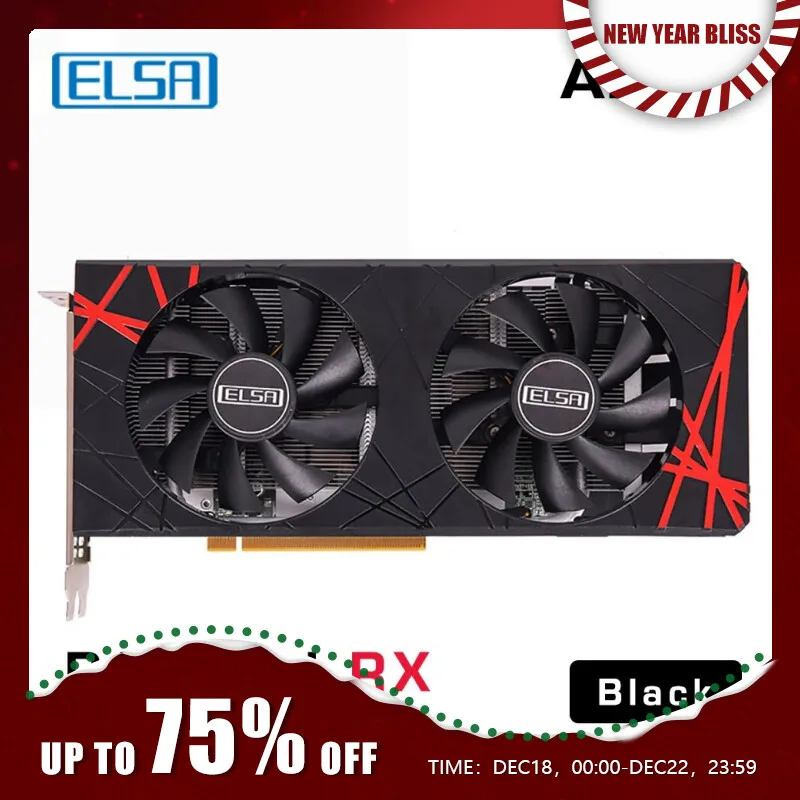 ELSA-AMD-Radeon-RX-580-8GB-GDDR5-256bit-Preto-GPU-Para-Mesa-De-Jogos-De ...