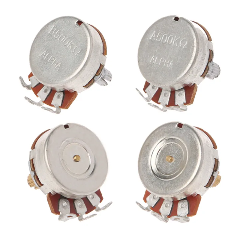 2Pcs A500K B500K A250K B250K Potentiometer Splined Small Pot Electric ...