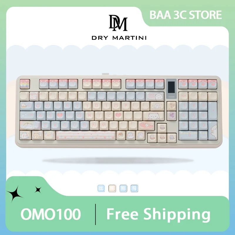 Dry-Martini-OMO100-Mechanical-Keyboard-Tri-mode-Wireless-Bluetooth-Custom-RGB-Hot-Swap-Gasket ...