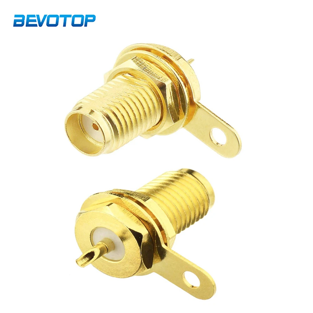 100Pcs-Lot-BEVOTOP-NEW-SMA-Female-Jack-Nut-Bulkhead-with-Handle-Gold ...