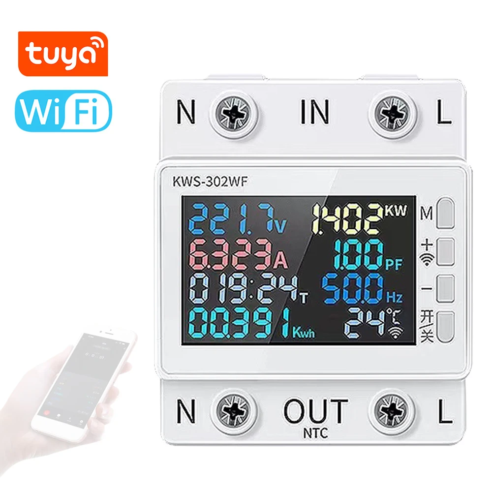 Tuya-WiFi-8in1-Power-Meter-Color-Screen-2P-Multi-function-AC-Energy ...