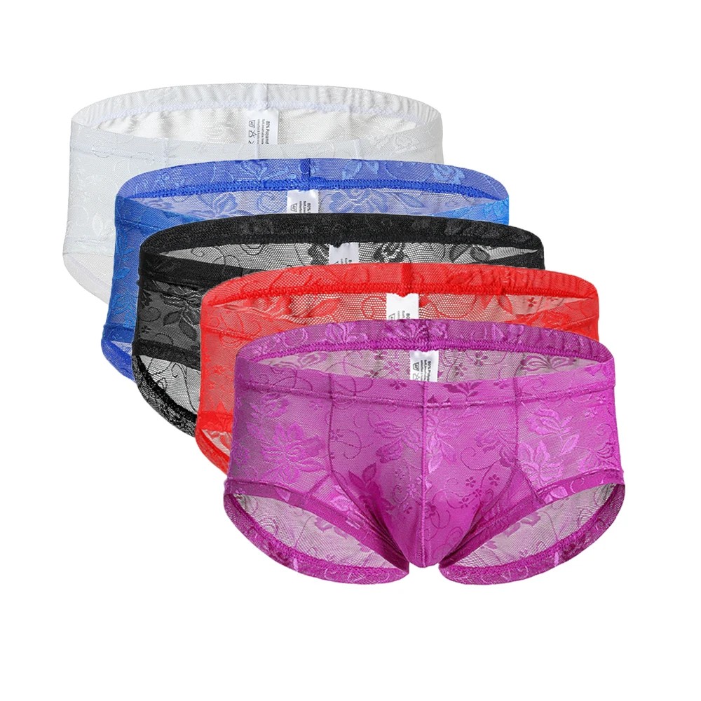 Men-Boxer-Underwear-Mesh-Panties-Underpants-Low-Waist-Patterned-Fabric ...