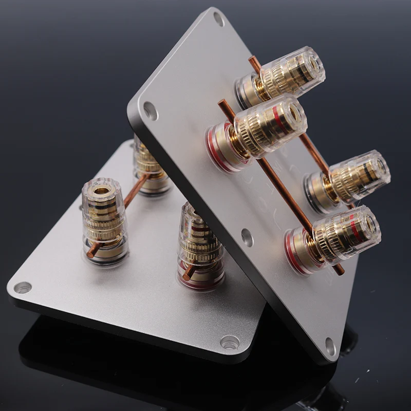Home Audio 4 Bit Bi Wiring Crystal Terminal Plated Binding Post Speaker ...