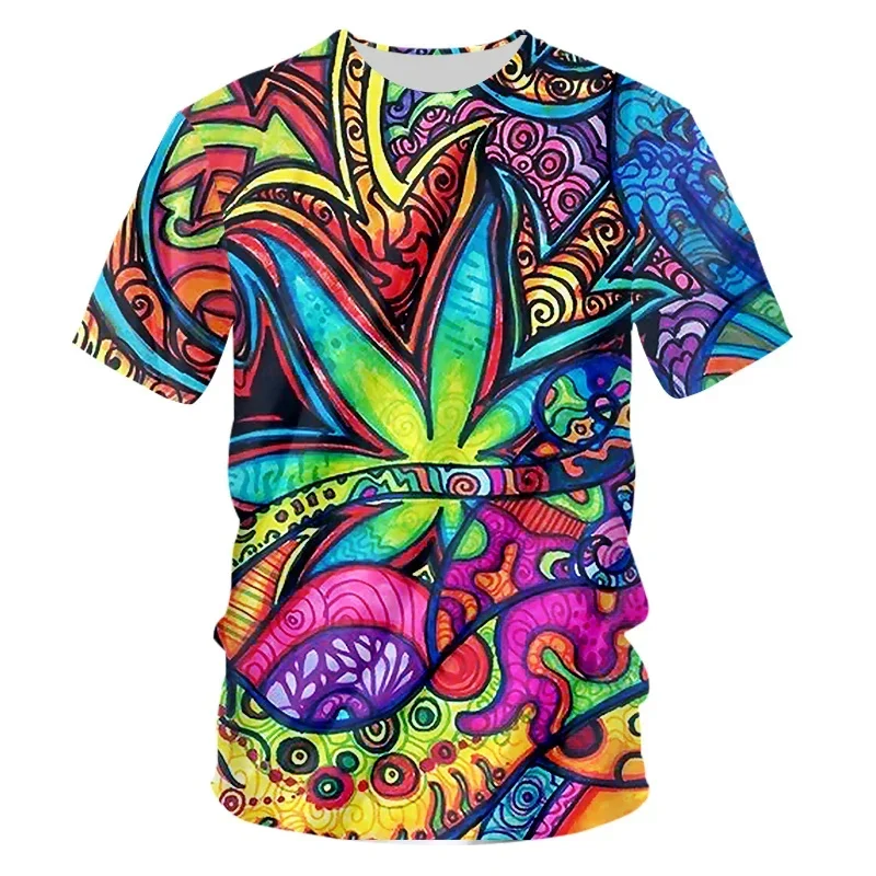 Bright Colorful T-Shirt For Men 3D Printed Complex Patterns Cool ...
