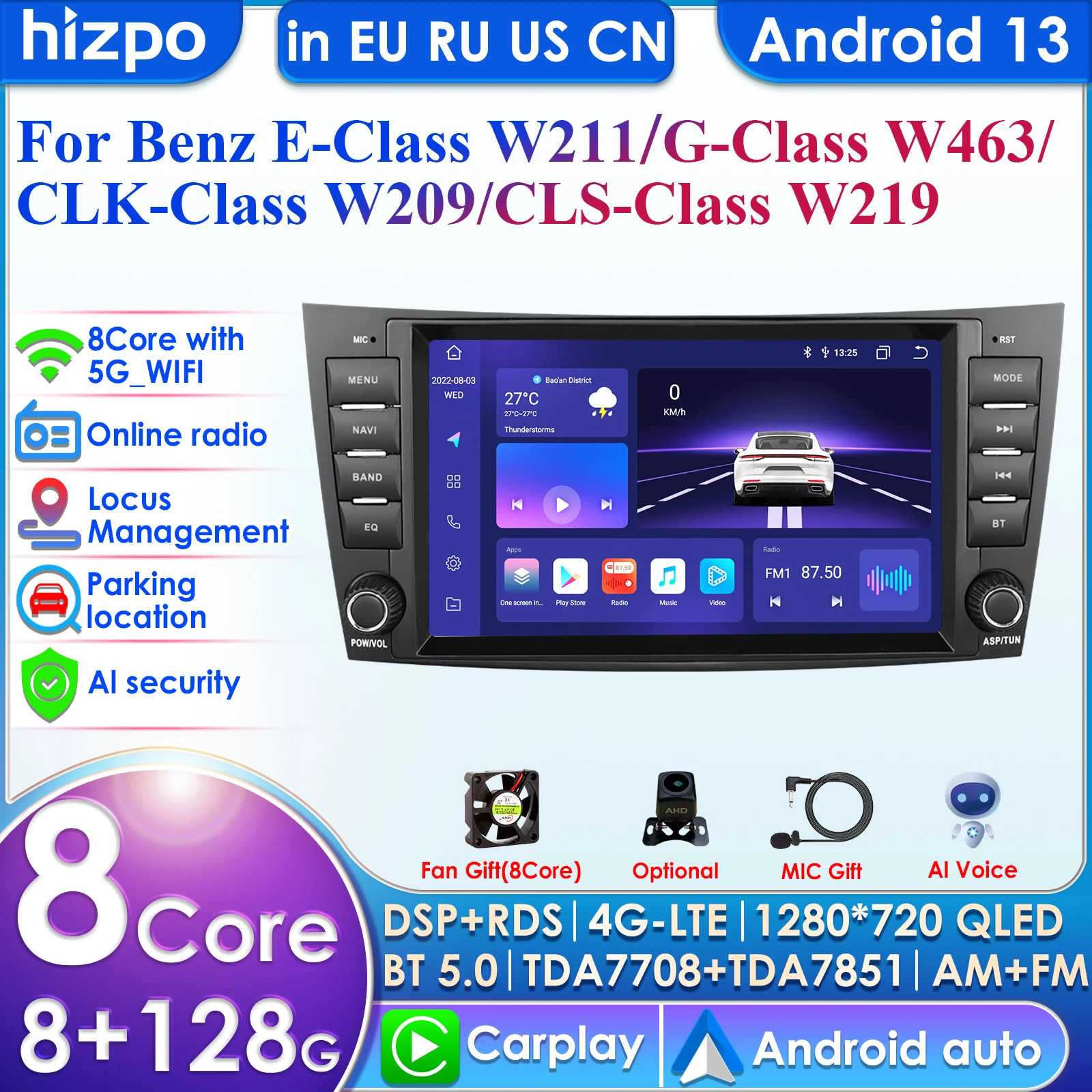 Carplay-4G-LTE-8-2Din-Android-Car-Radio-GPS-for-Mercedes-Benz-E-class ...