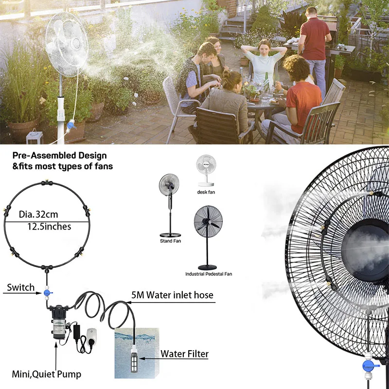 Free-shipping-Misting-Kit-for-Fan-Fog-Mist-System-Garden-Water-Mist ...