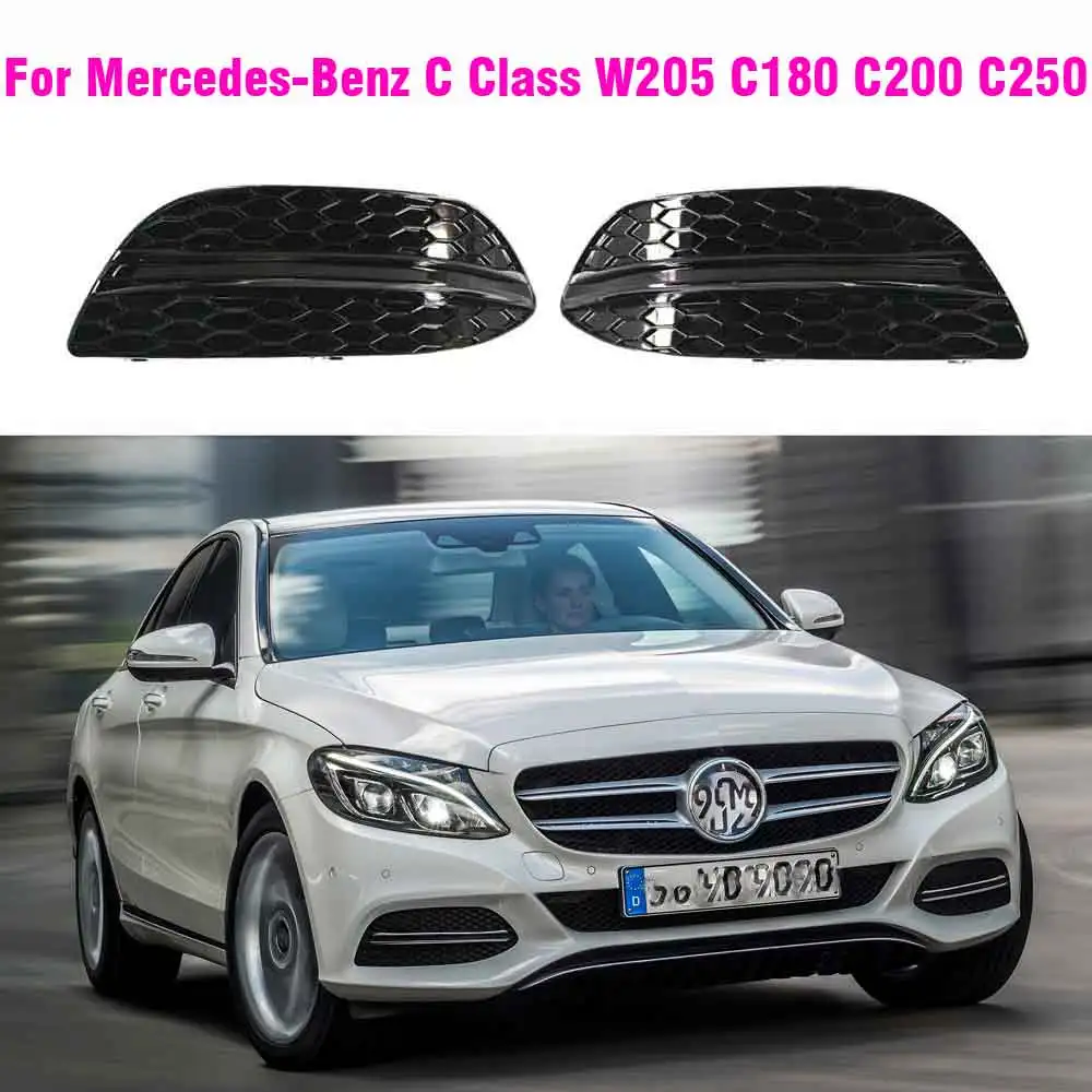 Car-Front-Bumper-Grille-Fog-Light-Cover-Chrome-Trims-For-Mercedes-Benz ...