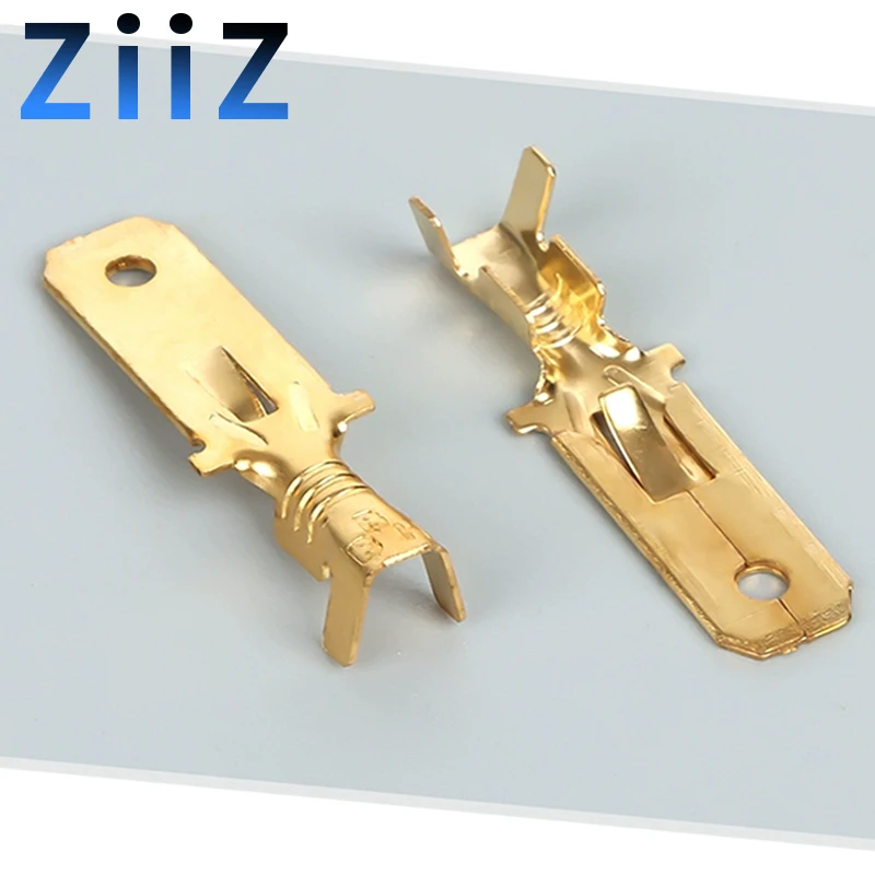 50-100Pcs-6-3-mm-Automotive-Crimp-Terminal-Male-Spade-Connector-Brass-Pins-ZiiZ-Splice-Wire.jpg