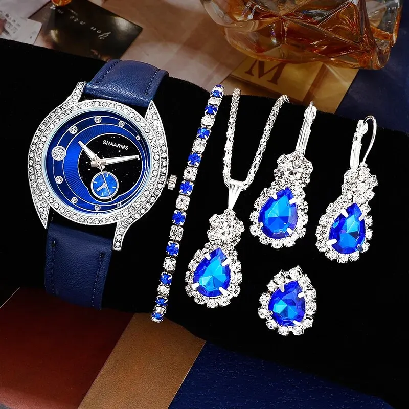 6PCS-Set-Luxury-Womens-Fashion-Quartz-Watches-For-Women-Magnetic-Watch ...