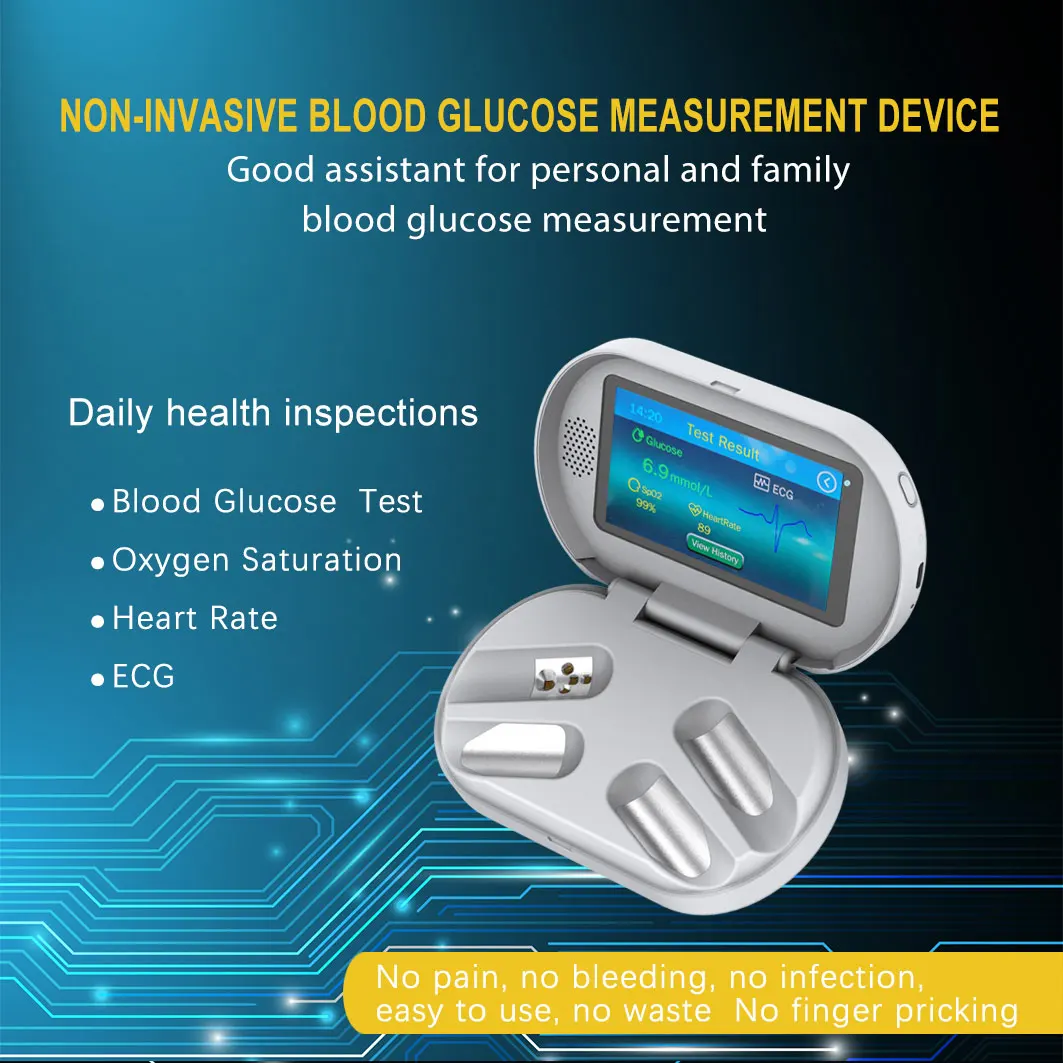 ดิจิตอลอัจฉริยะ Non-Invasive Glucometer น้ำตาลในเลือดเมตรเลือดกลูโคสวัด ...