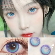 Easysmall Cherry Violet Power Unique Colored Contact Lenses For Eyes ...