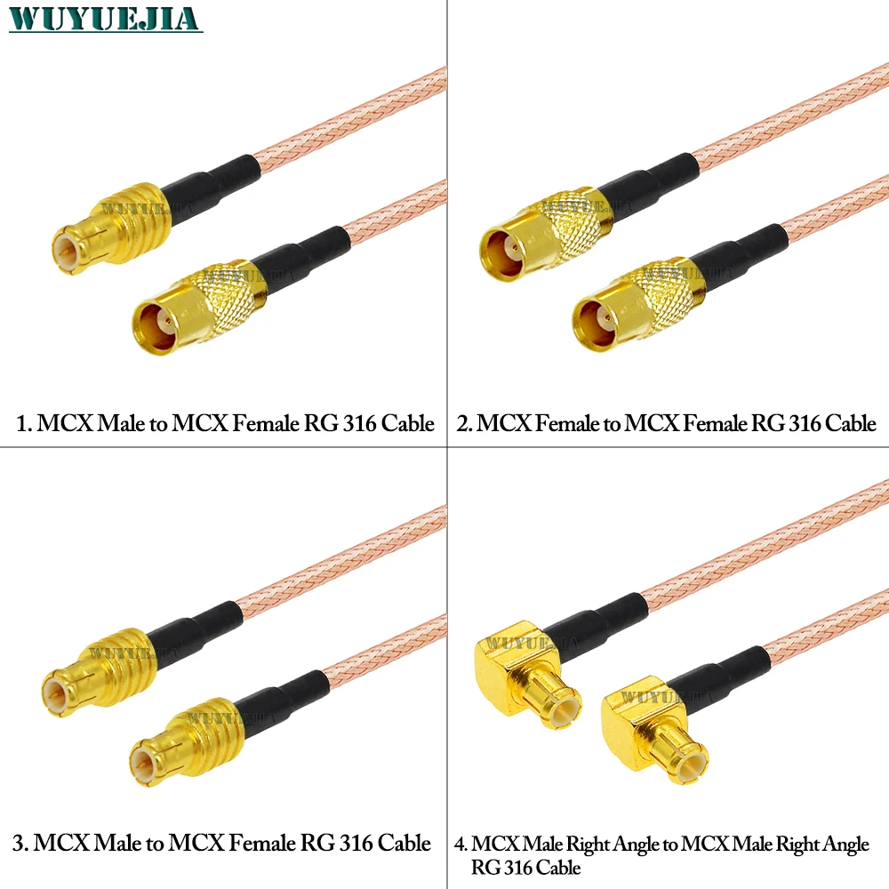 1Pcs MCX RG-316 Pigtail Cable MCX Female Jack to MCX Male Plug / MCX ...