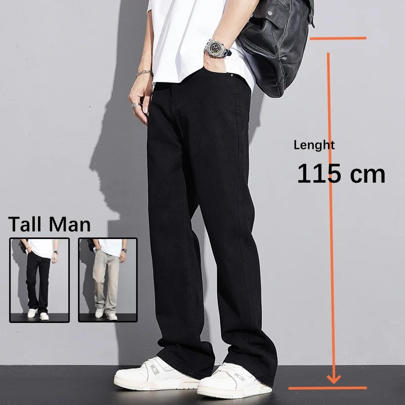 Thin-Summer-Tall-Men-190CM-Guy-Extra-Long-115CM-Lengthen-Jeans-Black ...