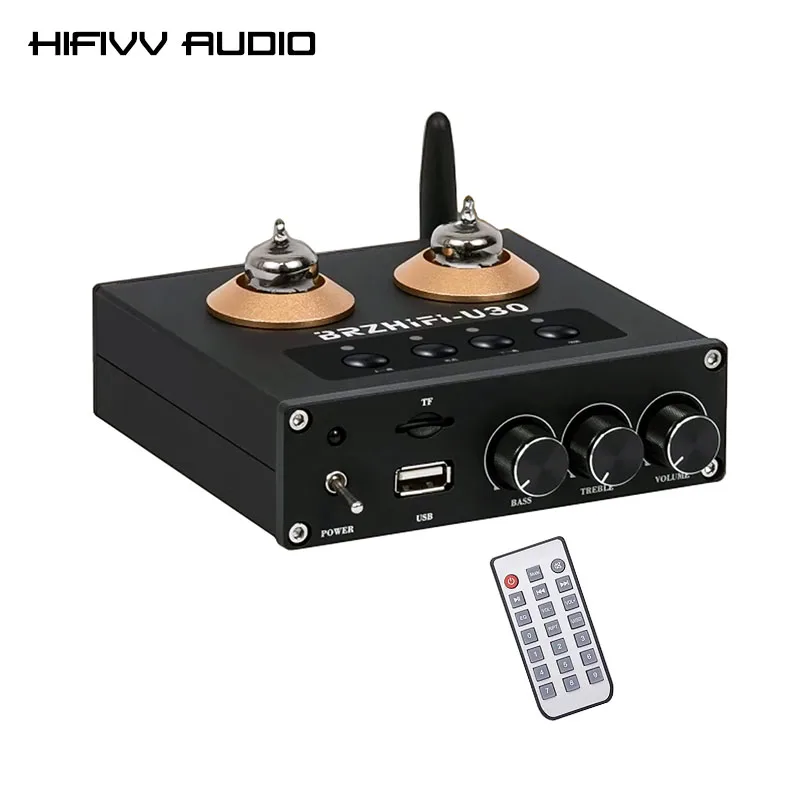 Hifi Home Desktop Vacuum Tube Preamplifier JAN GE 5654W Tubes Bluetooth ...