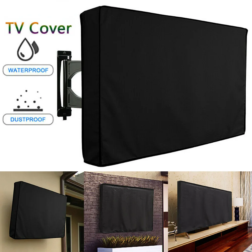 Outdoor-TV-Dust-Cover-Black-600D-Waterproof-PVC-Oxford-Cloth-Television ...