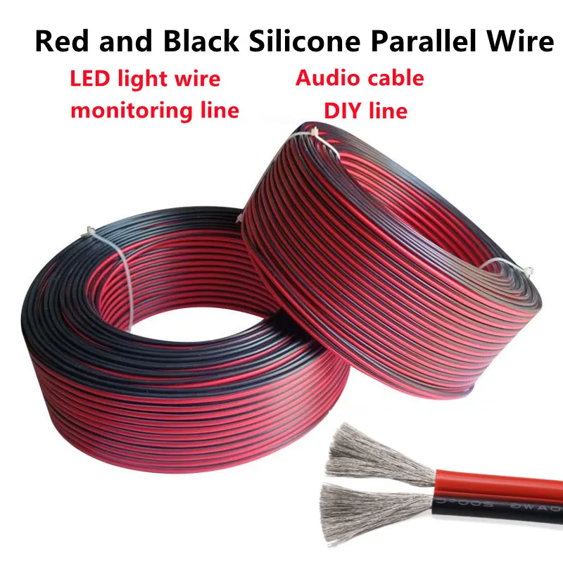 2/5/10meter Soft Silicone Parallel Wire 2p High And Low Temperature ...